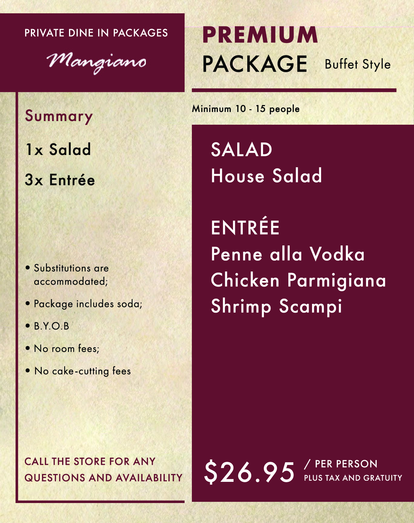 Private Event Catering | Morristown NJ | Mangiano Restaurant